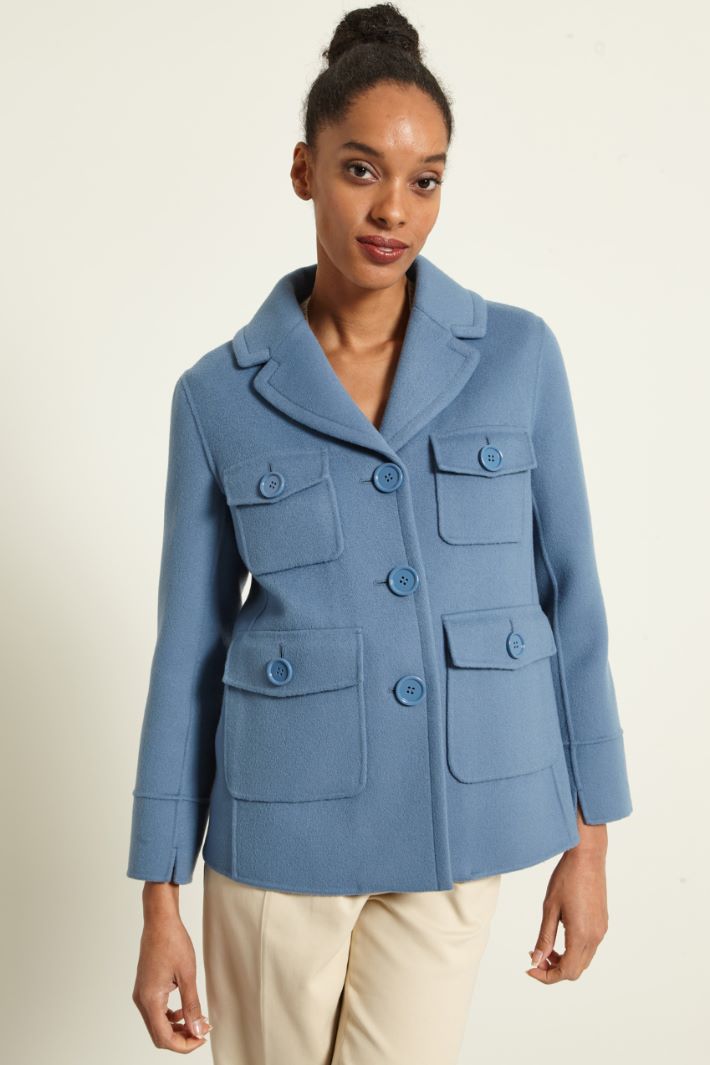 Pea coat with pockets, air force blue | Intrend